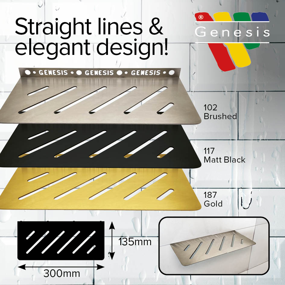 Stainless Steel Tile-In Shower Shelf! - Genesis | For the Perfect Finish